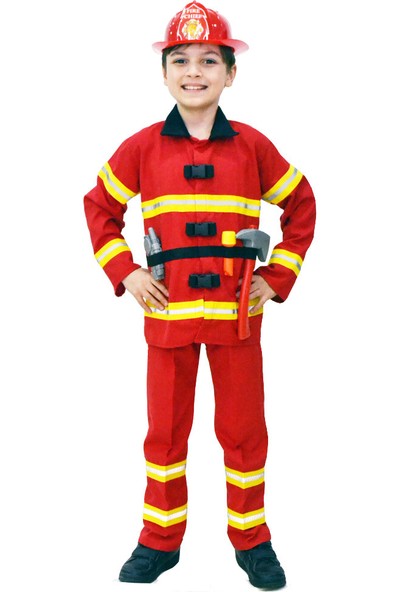 Hkostüm Lüx İtfaiyeci Çocuk Meslek Kostümü 5-6 Yaş
