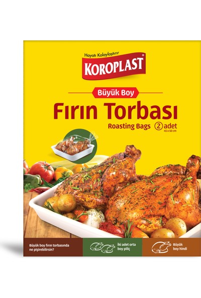 Koroplast Büyük Boy Fırın Torbası 2'li 45x50 cm Koroplast Büyük Boy Fırın Torbası 2'li 45x50 cm