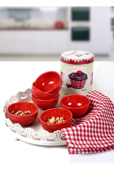 Keramika 6 Adet 8 Cm Kırmızı Bulut Kase Keramika 6 Adet 8 Cm Kırmızı Bulut Kase