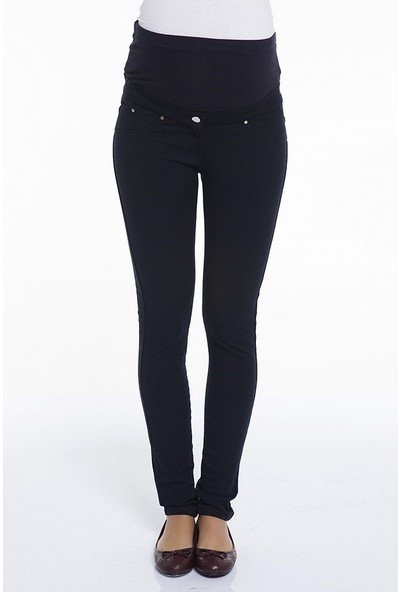 Casual Dar Paça Hamile Kanvas Pantalon 3420P Lacivert