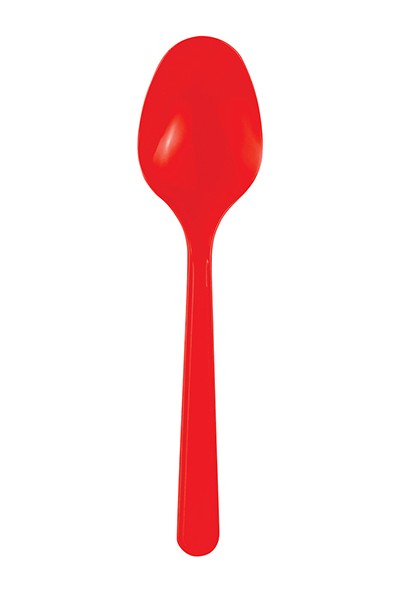 Partijet Kırmızı Plastik Kaşık 10'lu