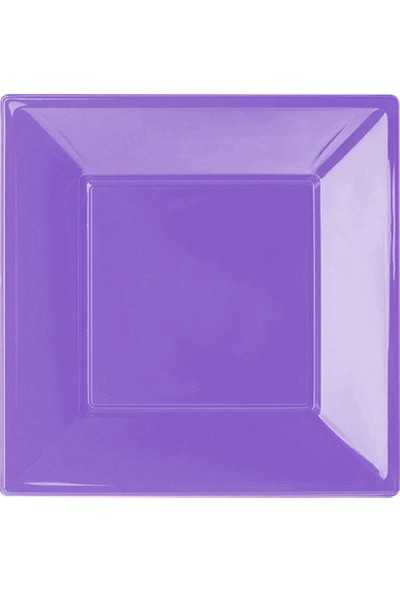 PartiBulutu Lila Büyük Plastik Kare Tabak 8'li