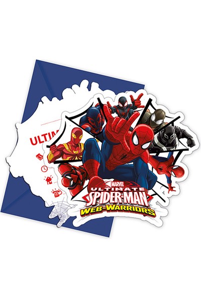 PartiBulutu Spiderman Savaşçı Davetiye PartiBulutu Spiderman Savaşçı Davetiye
