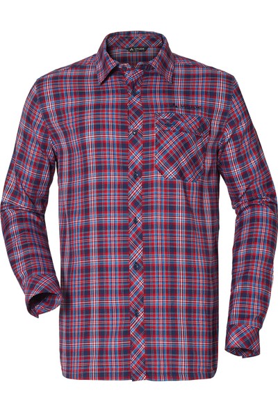 Vaude Neshan II LS Erkek Gömlek 05332 / Marine/Red - M