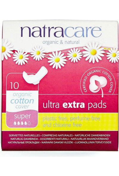 Natracare Organik Ped - Kanatlı, Süper 10 Adet Natracare Organik Ped - Kanatlı, Süper 10 Adet