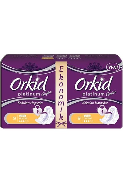 Orkid Platinum Comfort Hijyenik Ped 2'li Eko Paket Normal 18 Ped Orkid Platinum Comfort Hijyenik Ped 2'li Eko Paket Normal 18 Ped