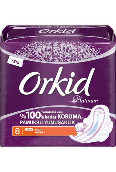 Orkid Platinum Comfort Hijyenik Ped Tekli Paket Uzun 8 Ped Orkid Platinum Comfort Hijyenik Ped Tekli Paket Uzun 8 Ped