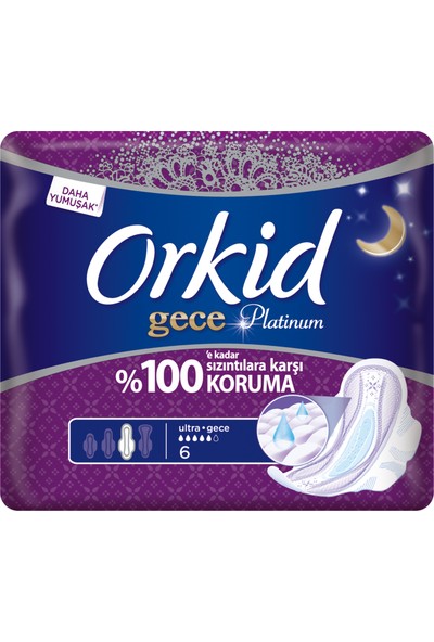 Orkid Platinum Comfort Hijyenik Ped Tekli Paket Gece 7 Ped