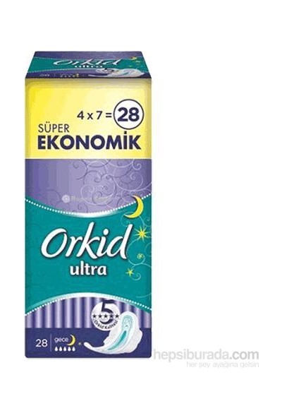 Orkid Ultra Hijyenik Ped Gece 4'Lü Paket Orkid Ultra Hijyenik Ped Gece 4'Lü Paket