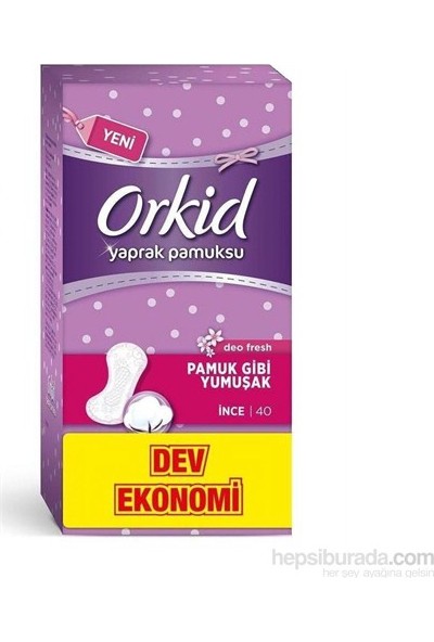 Orkid Günlük Ped 40'Lı Pamuksu Yüzey