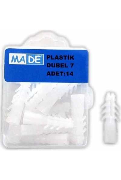 Made Plastik Dubel 7Mm ( 1 Kutu:14 Adet) Made Plastik Dubel 7Mm ( 1 Kutu:14 Adet)