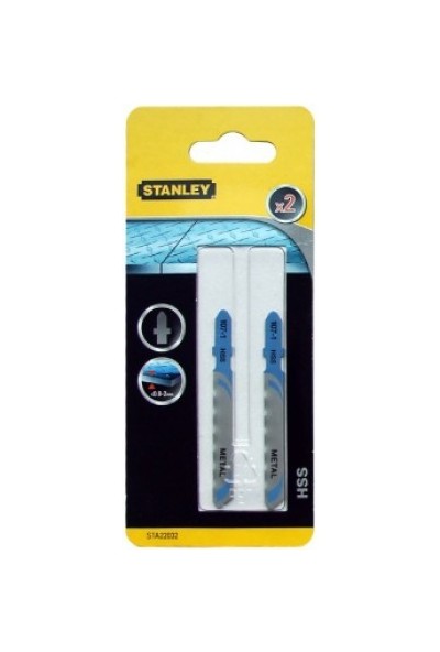 Stanley STA22032 HSS Dekupaj Testere Bıçağı 2'li Paket (Metal Kesim - T Şaft) 76x0.7mm Stanley STA22032 HSS Dekupaj Testere Bıçağı 2'li Paket (Metal Kesim - T Şaft) 76x0.7mm