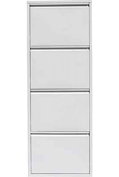 Gadahome 4'lü Metal Ayakkabılık Beyaz