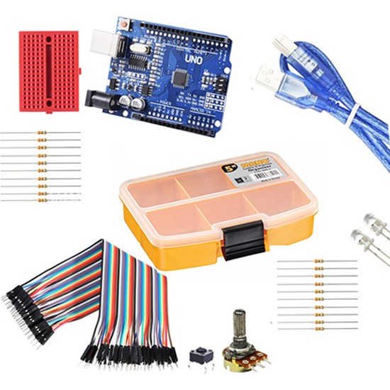 Arduino Temel Set (Klon Arduino Uno R3 CH340 USB Çip) Fiyatı