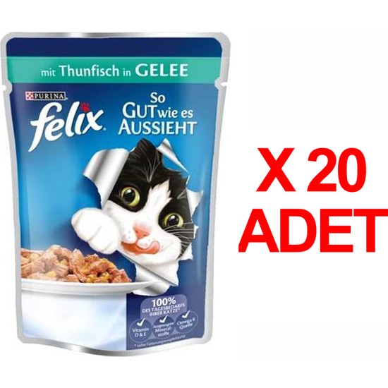 Felix Adult Pouch Ton Balıklı Yaş Kedi Maması 85gr 20'li Fiyatı