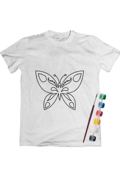 Joy And Toys Kelebek Desenli T-Shirt Boyama Seti 6-7 Yaş