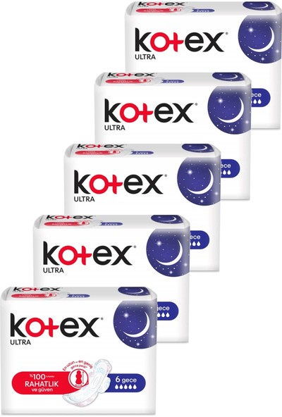Kotex Ultra Gece Pedi 6'li Beşli Set