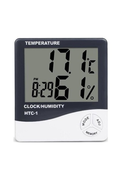 İndirim Kap Masaüstü Dijital Termometre Nem Ölçer Saatli Bebek Derecesi Sıcaklık Ölçer Higrometre