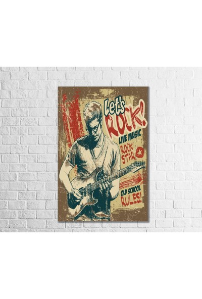 Fandomya Ahşap Poster Rock Music 12X17CM + Çift Taraflı Bant Fandomya Ahşap Poster Rock Music 12X17CM + Çift Taraflı Bant