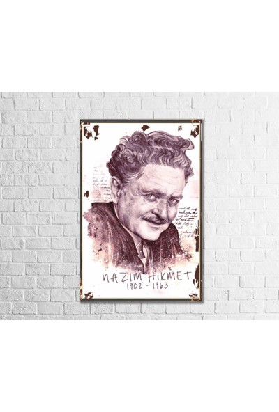 Fandomya Ahşap Poster Nazım Hikmet 12X17CM + Çift Taraflı Bant Fandomya Ahşap Poster Nazım Hikmet 12X17CM + Çift Taraflı Bant