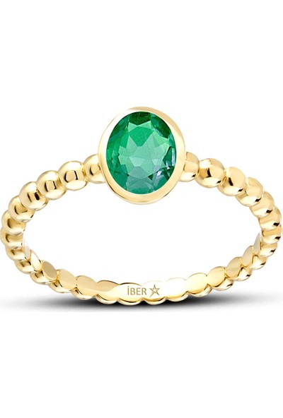 İber Diamond İber 0.42 Karat Zümrüt Taşlı Yüzük - PYZ1325