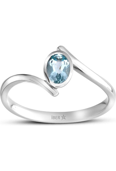 İber Diamond İber 0.36 Karat Aquamarin Taşlı Yüzük - PYZ1281