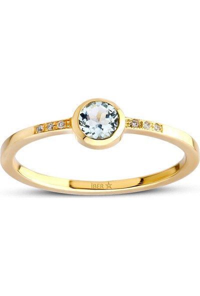 İber 0.38 Karat Aquamarin Pırlanta Taşlı Yüzük - PYZ1273
