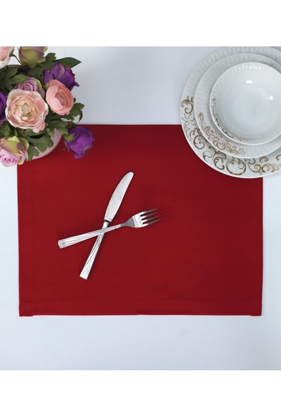 Tropik Home Tropikhome Pamuklu Kırmızı Renkli Amerikan Servis Supla 35X45