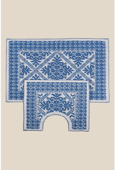 Bluenity Sardinya Pamuk 2'li Banyo Paspas Seti 50X80-40X50 cm Bluenity Sardinya Pamuk 2'li Banyo Paspas Seti 50X80-40X50 cm