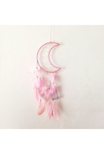 Dream Butik Pembe Ay Işıklı Dream Catcher
