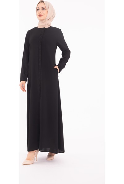 Kadın Siyah Desenli Ferace,fermuarlı Ferace,ferace,petek Kumaş,cepli Ferace Kadın Siyah Desenli Ferace,fermuarlı Ferace,ferace,petek Kumaş,cepli Ferace