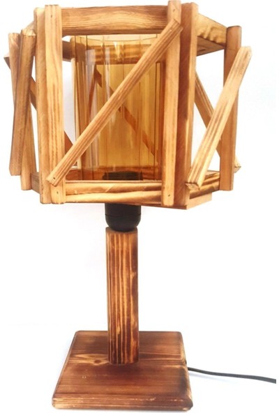 Evim Design Doğal Nature Otantik Ahşap Abajur