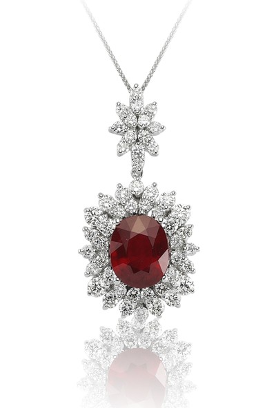 Emel Pırlanta 9.04 Ct. Pırlanta Yakut Kolye Emel Pırlanta 9.04 Ct. Pırlanta Yakut Kolye