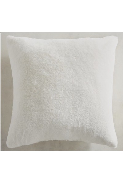 Mer Home Peluş Yastık Kırlent Kılıfı Beyaz Mer Home Peluş Yastık Kırlent Kılıfı Beyaz