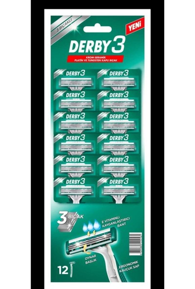 Derby Plus 3 Bıçaklı 12 Adet