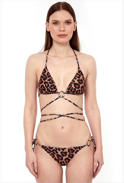 Ayyıldız Kadın Leopar Üçgen Kesim Bikini Takımı 40712 LEOPAR-840