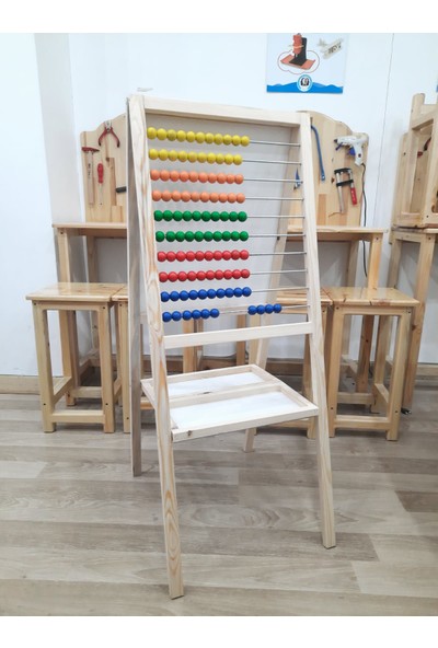 Ahşap Abaküslü Manyetik Yazı Tahtas+ Kalem ve Silgi Ahşap Abaküslü Manyetik Yazı Tahtas+ Kalem ve Silgi