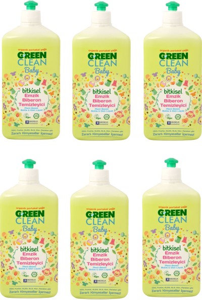 Green Clean Bitkisel Emzik Biberon ve Oyuncak Temizleyici 500 ml 6'lı Green Clean Bitkisel Emzik Biberon ve Oyuncak Temizleyici 500 ml 6'lı