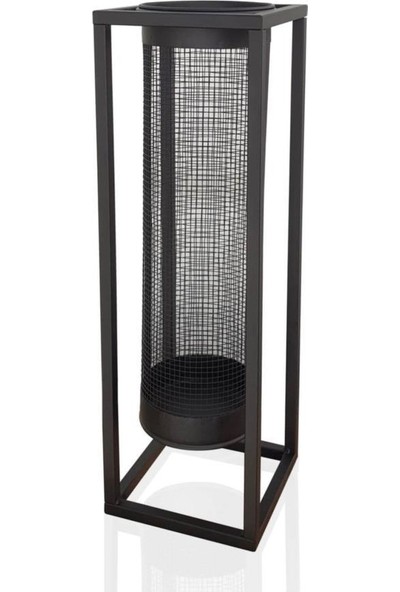 The Mia Galvaniz Metal 70 cm Dikdörtgen Fener Siyah GLV0395