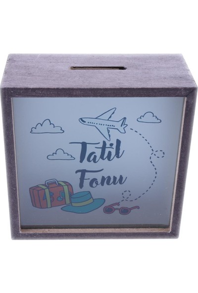 Cetinaccessories Kahverengi Tatil Fonu Ahşap Kumbara