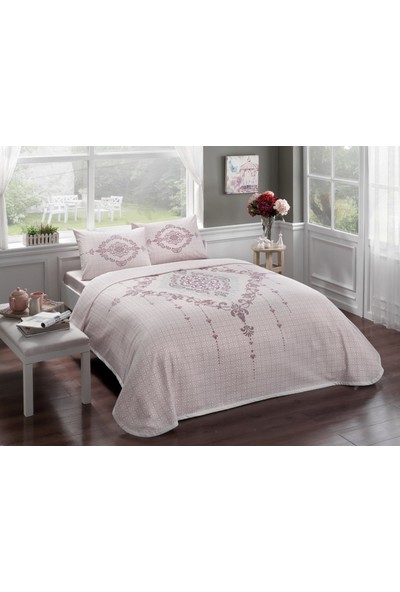 Taç Happy Days Çift Kişilik Pike Seti Elenor V1 Gül Kurusu Taç Happy Days Çift Kişilik Pike Seti Elenor V1 Gül Kurusu