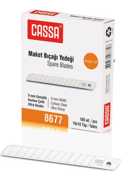 Cassa Maket Bıçağı Yedeği 867710 x 10 Adet Cassa Maket Bıçağı Yedeği 867710 x 10 Adet