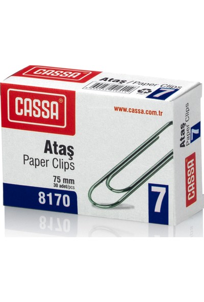 Cassa Nikel Ataş 75 mm 12 Kutu x 30'lu Cassa Nikel Ataş 75 mm 12 Kutu x 30'lu