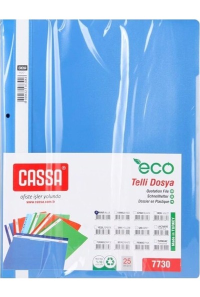 Cassa 7730 Telli Dosya Ekonomik 100'LÜ Mavi Cassa 7730 Telli Dosya Ekonomik 100'LÜ Mavi