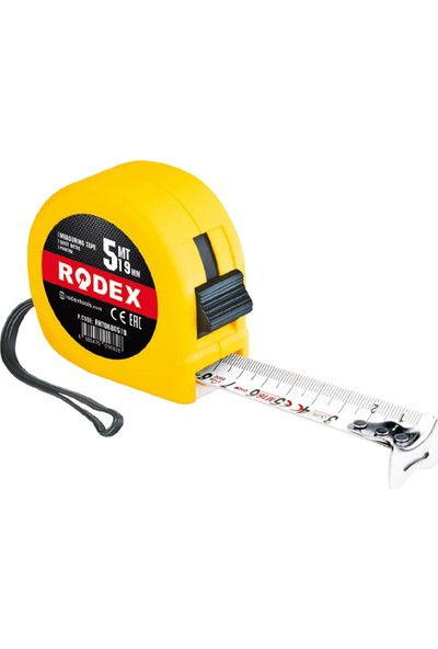 Rodex Darbeye Dayanıklı Şerit Metre 5m x 19MM Rodex Darbeye Dayanıklı Şerit Metre 5m x 19MM
