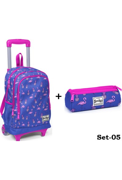 Coral High Çekçekli Çanta ve Kalem Kutu Set-05