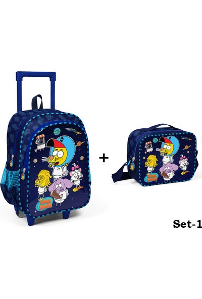 Kral Şakir Çekçekli Çanta Beslenme Çanta Seti