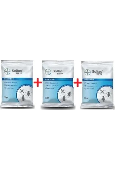 Bayer Solfac Wp 10 Genel Haşere Kovucu 3 x 50 G Bayer Solfac Wp 10 Genel Haşere Kovucu 3 x 50 G