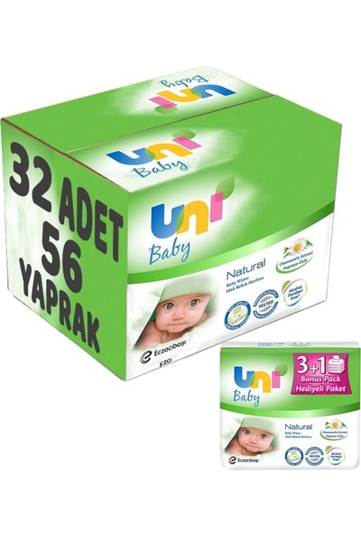 Uni Baby Islak Havlu Mendil Natural 56 Yaprak 32 Li Set Plastik Kapaklı 1792 Yaprak Uni Baby Islak Havlu Mendil Natural 56 Yaprak 32 Li Set Plastik Kapaklı 1792 Yaprak