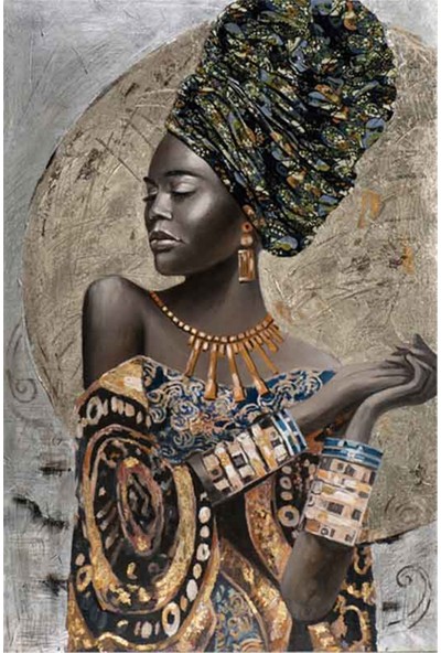 Movas Sanat Siyahi Kadın Elmas Mozaik Tablo